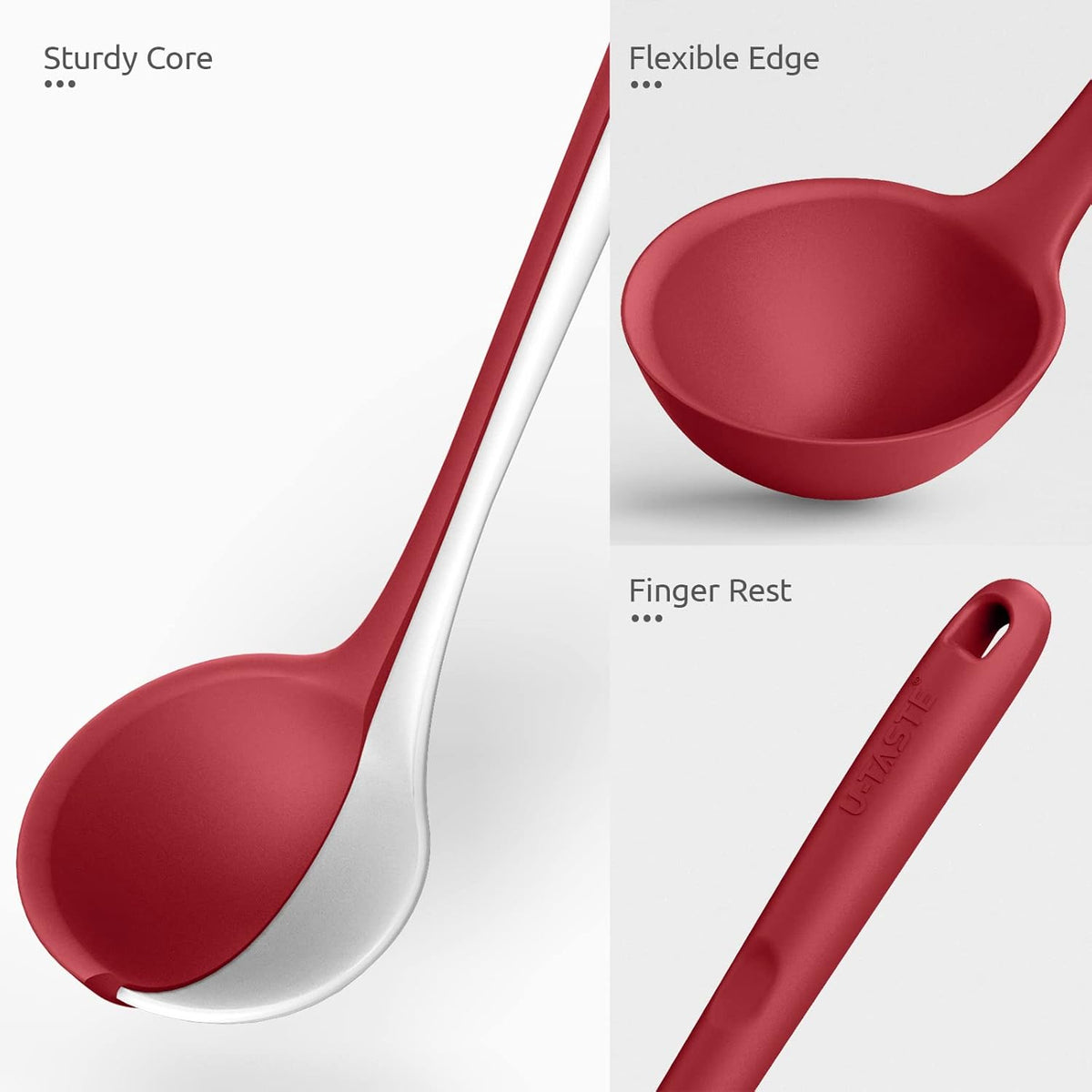 13 inch Silicone Soup Ladle: U-Taste 600ºF Heat Resistant 4 oz Large N ...